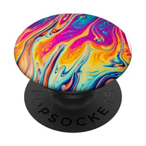 watercolor pink orange rainbow tye-dye ocean water waves popsockets popgrip: swappable grip for phones & tablets