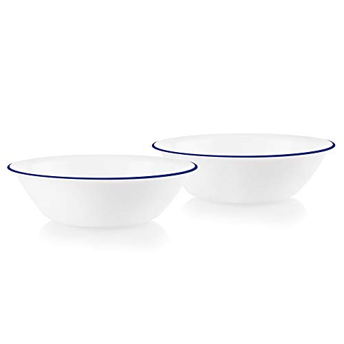 Corelle Style Chip Resistant 2qt (1.9L) Rimmed Bowl Blue 2-Pack, Model: N/A