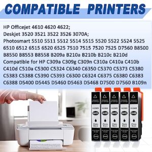 HGZ Compatible 564XL Ink Cartridges Replaccement for HP 564XL 564 XL Photo Black Used for Photosmart 5520 6510 6520 7510 7520 7515 C6380 C310 (5 Small Black)