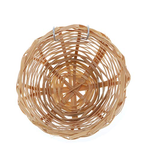 POPETPOP 3Pcs Bird Nest - Finch Nest Natural Bamboo Bird Breeding Nest Bed for Budgie Parakeet Cockatiel Parakeet Conure Canary Lovebird and Small Parrot with Hook