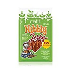 catit nibbly jerky cat treats, chicken & fish recipe - grain-free cat treat white 1.06 ounce (pack of 1)