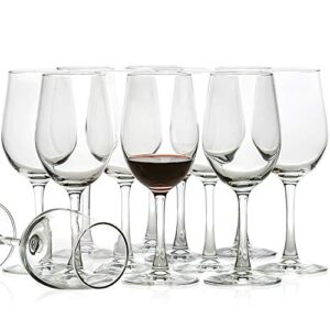 UMI UMIZILI 12 Ounce - Set of 12, Classic Durable Red/White Wine Glasses For Party