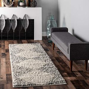 nuLOOM Scarlette Abstract Diamonds Shag Area Rug, 7' 10" x 10', Off-white