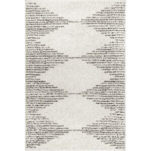 nuLOOM Scarlette Abstract Diamonds Shag Area Rug, 7' 10" x 10', Off-white