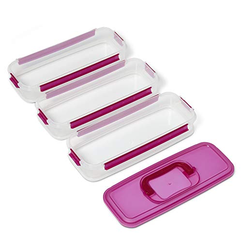 Bamboo Cutting Board with Containers-4 piece set-3 stack able containers with one purple lid-Food storage-Chopping/Dicing/Slicing-Meal Prep Station-Kitchen Essential-Space Saver