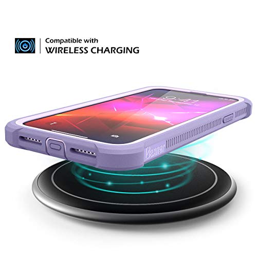 Dexnor iPhone 11 Case with Screen Protector Clear Rugged 360 Full Body Protective Shockproof Hard Back Defender Dual Layer Heavy Duty Bumper Cover Case for iPhone 11 6.1" - Purple