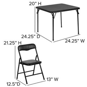 Flash Furniture Mindy Kids Black 5 Piece Folding Table and Chair Set