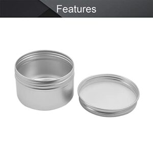 Othmro 12pcs 2.7oz Metal Round Tins Aluminum Tin Cans Containers with Screw Lid, 68 * 42mm(DxH) Silver tin cans for Salve, Spices, Lip Balm, Tea or Candies 120ml