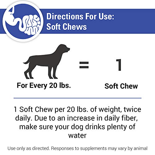 Vet Classics No Scoot Dog Supplements for Healthy Anal Gland Function – Support Normal Bowel Functions, Anal Glands – Increases Daily Fiber Intake for Dogs – 120 Soft Chews