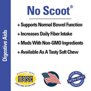 Vet Classics No Scoot Dog Supplements for Healthy Anal Gland Function – Support Normal Bowel Functions, Anal Glands – Increases Daily Fiber Intake for Dogs – 120 Soft Chews