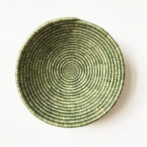 african basket: musebeya/rwanda basket/woven bowl/sisal & sweetgrass basket/green, citron