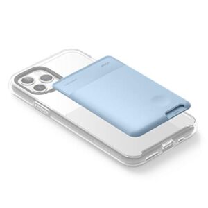 elago phone card holder - secure phone wallet, ultra slim card holder for back of phone, 3m adhesive id card for iphone, galaxy and most smartphones [pastel blue]