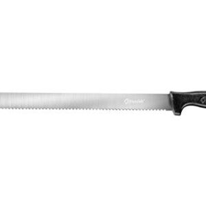 Bleteleh Extra-Long 15-Inch Blade Slicing Knife Serrated Edge, Black Handle