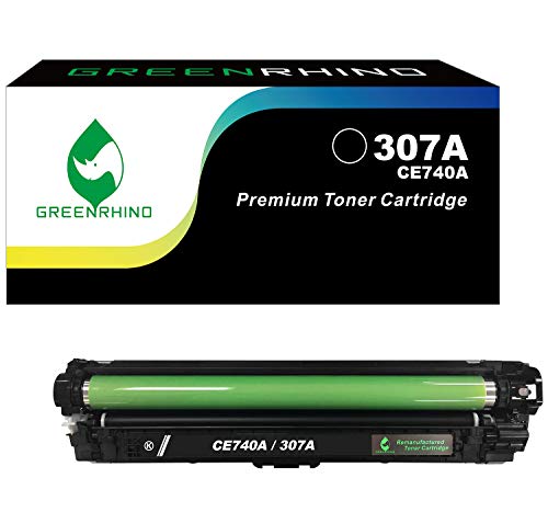 GREENRHINO Remanufactured Toner Cartridge Replacement for HP 307A CE740A CP5200 CP5220 CP5225 CP5225dn CP5225n (Black, 1-Pack)