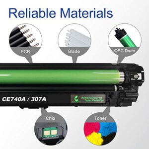 GREENRHINO Remanufactured Toner Cartridge Replacement for HP 307A CE740A CP5200 CP5220 CP5225 CP5225dn CP5225n (Black, 1-Pack)