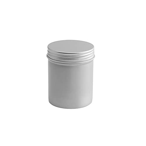 Othmro 2.7oz Metal Round Tins Aluminum Tin Cans Jar Refillable Containers 80ml Tin Cans Tin Bottles Containers with Screw Lid for Lip Balm Crafts Cosmetic Candles Silver 65×50mm