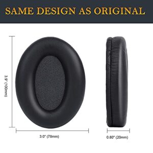 SOULWIT Professional Earpads Cushions Replacement for Sony WH-1000XM3 (WH1000XM3) Over-Ear Headphones, Ear Pads with Softer Protein Leather, Noise Isolation Memory Foam, Added Thickness (Black)