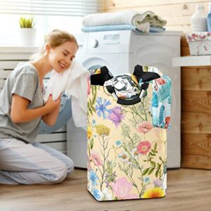 senya Summer Wildflowers Large Storage Basket Collapsible Organizer Bin Laundry Hamper for Nursery Clothes Toys