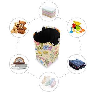 senya Summer Wildflowers Large Storage Basket Collapsible Organizer Bin Laundry Hamper for Nursery Clothes Toys