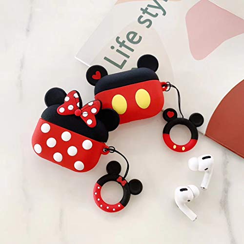 Minnie Mouse Airpods Pro Case, Kpurple for Cartoon Soft Silicone Airpod Pro (2019) Kawaii Funny Fun Cool Cover Air pods Cases for Girls Ladies Kids Teens (Airpod Pro Minnie)