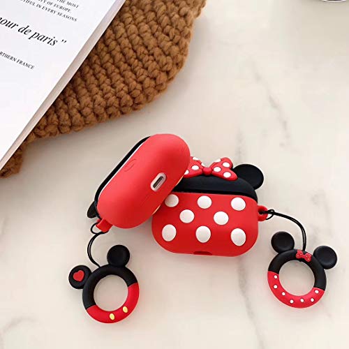 Minnie Mouse Airpods Pro Case, Kpurple for Cartoon Soft Silicone Airpod Pro (2019) Kawaii Funny Fun Cool Cover Air pods Cases for Girls Ladies Kids Teens (Airpod Pro Minnie)