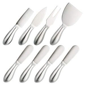 8 pieces cheese tool set, findtop stainless steel cheese knives collection