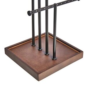 Amazon Basics Four-Tier Jewelry Tree Stand - Walnut/Black