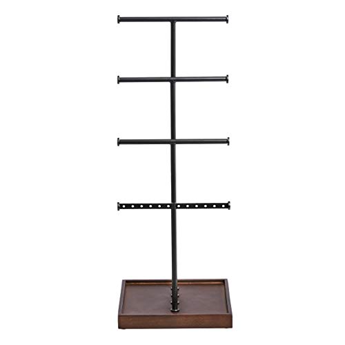 Amazon Basics Four-Tier Jewelry Tree Stand - Walnut/Black