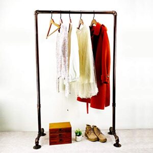 Womio Industrial Pipe Clothing Racks,36 in Hanging Clothes Retail Display,Commercial Grade Pipe Clothes Racks,Heavy Duty Garment Racks,Retro Red