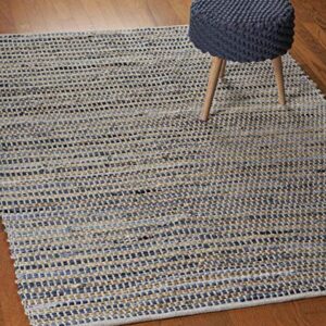 Lr Home Denim Woven Area Rug, 3' x 5', Blue/Cream (LR99133-DEB3050)