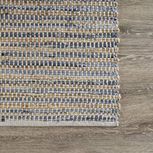 Lr Home Denim Woven Area Rug, 3' x 5', Blue/Cream (LR99133-DEB3050)