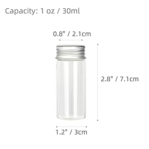 Magic Season Decorative Glass Bottles (12 Pcs w/Aluminum Cap / 1 fl oz)