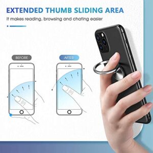 ORIbox Phone Ring Holder Finger Kickstand,Metal Grip Holder for Magnetic Car Mount Compatible with All iPhone 12 Pro max/12Pro/12/12 mini/11 Pro max/11,for Samsung Galaxy, Silver