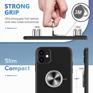 ORIbox Phone Ring Holder Finger Kickstand,Metal Grip Holder for Magnetic Car Mount Compatible with All iPhone 12 Pro max/12Pro/12/12 mini/11 Pro max/11,for Samsung Galaxy, Silver