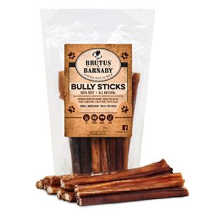 bully sticks for dogs, low odor, all natural dog treat - long lasting beef rawhide alternative, bully stick chew sticks best for aggressive chewers, small, medium, large dogs, or teething puppies