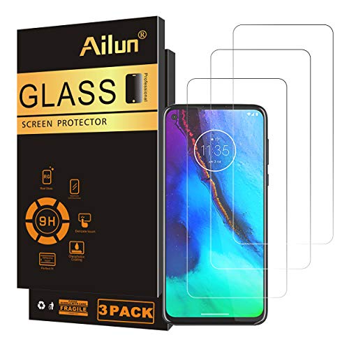 Ailun Screen Protector for Moto G stylus & Moto G Power & G8 Power 2020 release,6.4 inch display,3 Pack Tempered Glass 9H Hardness Ultra Clear Bubble Free Anti-Scratch Fingerprint Oil Stain Coating Case Friendly