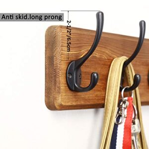 WEBI Coat Rack Wall Mounted,10 Hooks,38 9/16'' Long Coat Hooks Wall Mounted Rustic,16’’ Hole to Hole,Wood Coat Hanger Wall,Hook Rack Hooks for Hanging Coats,Jacket,Clothes,Hats,Natural