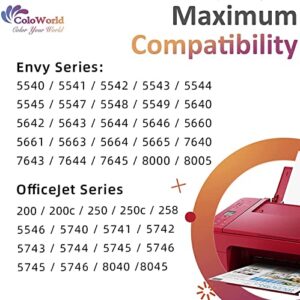 ColoWorld Remanufactured Ink Cartridge Replacement for HP 62XL 62 XL Work with Envy 7640 5660 5540 5661 5642 5640 5640 5663 5544 5542 5549 OfficeJet 5740 250 5745 5746 200 Printer Tray (1 Color)