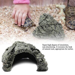 Reptile Hiding , Reptile Box Shelter Terrarium Hideout Caves for Aquarium Terrarium Decoration Ornament 4.7 x 4.3 x 2.4 inches(Medium)