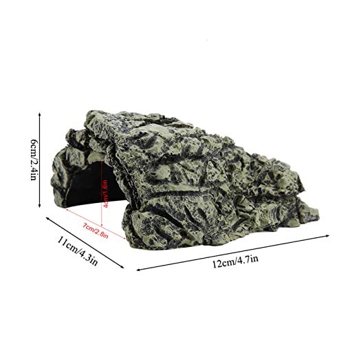 Reptile Hiding , Reptile Box Shelter Terrarium Hideout Caves for Aquarium Terrarium Decoration Ornament 4.7 x 4.3 x 2.4 inches(Medium)