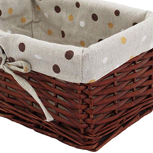 Kingwillow Rectangular Wicker Storage basket&bins container, Organizer Box, Art & Craft (Small) (CLTS-brown)