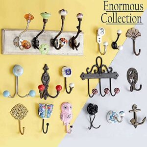 IndianShelf Key Hooks Wall Mounted | Multicolor Heavy Duty Coat Hook | Ceramic Heavy Duty Hooks for Hanging | Dotted Single Coat Hanger | Bathroom Wall Hooks [5.72 cm]