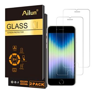 ailun screen protector for iphone se 2020/2022 2pack 0.33mm 4.7 inch tempered glass case friendly iphone se 2nd/3rd generation