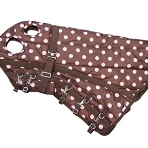 420D Poly Stable Blanket - Brown with Pink Dots 69" Blanket, Small Hood