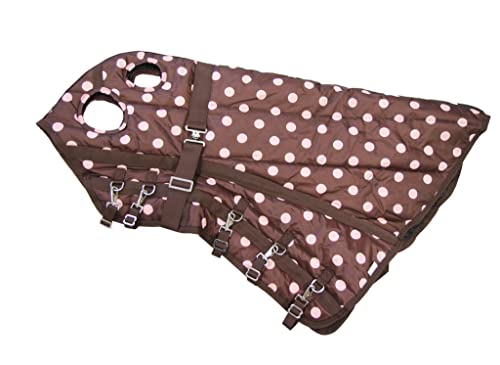 420D Poly Stable Blanket - Brown with Pink Dots 69" Blanket, Small Hood