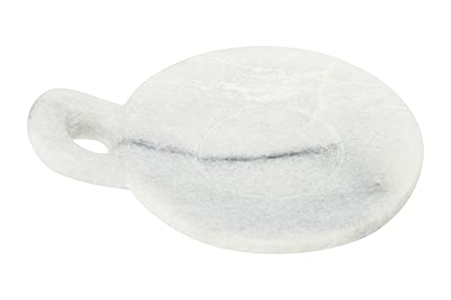 Creative Co-Op Small Marble Handle Dish, 4", White