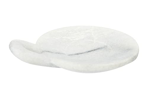 Creative Co-Op Small Marble Handle Dish, 4", White