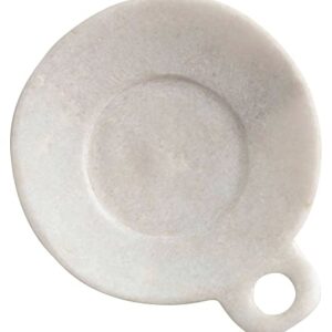 Creative Co-Op Small Marble Handle Dish, 4", White