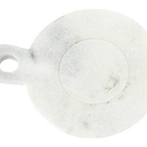 Creative Co-Op Small Marble Handle Dish, 4", White