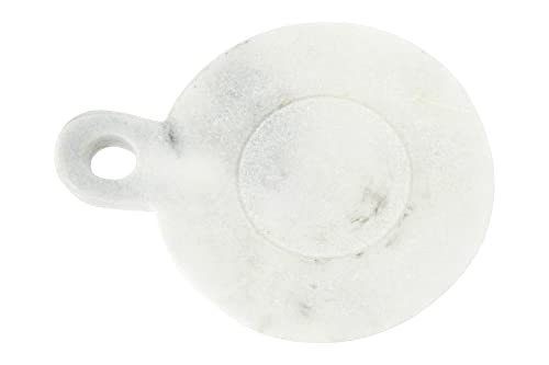 Creative Co-Op Small Marble Handle Dish, 4", White